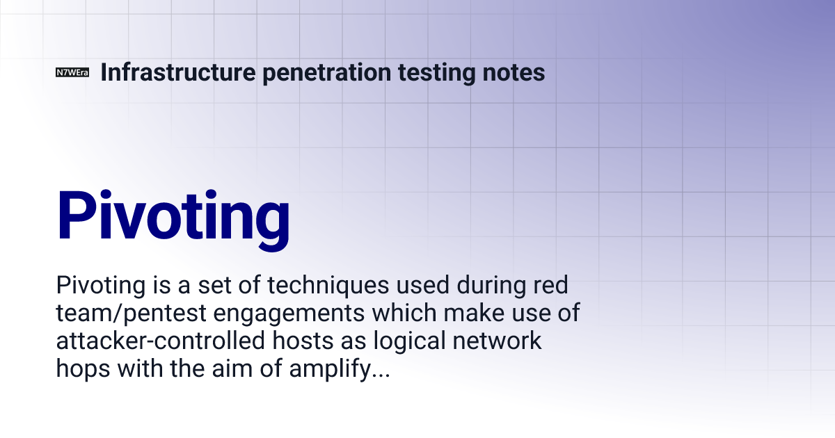 Pivoting | Infrastructure penetration testing notes