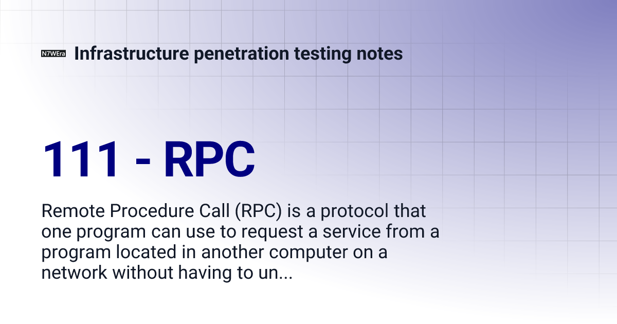 111 - RPC | Infrastructure penetration testing notes